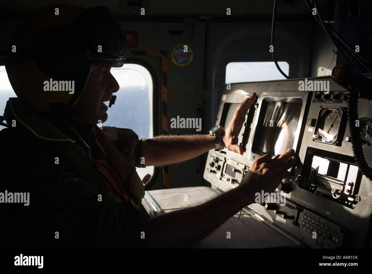 Officer checking radar Stock Photo - Alamy