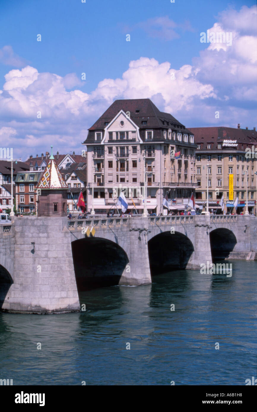 Mittlere Bridge and the Rhine River Basel Switzerland Stock Photo - Alamy