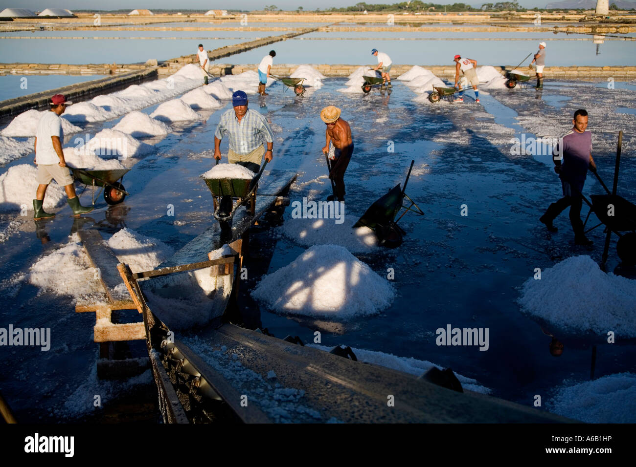 Salt mine Mozia Trapani Sicily Italy Stock Photo - Alamy