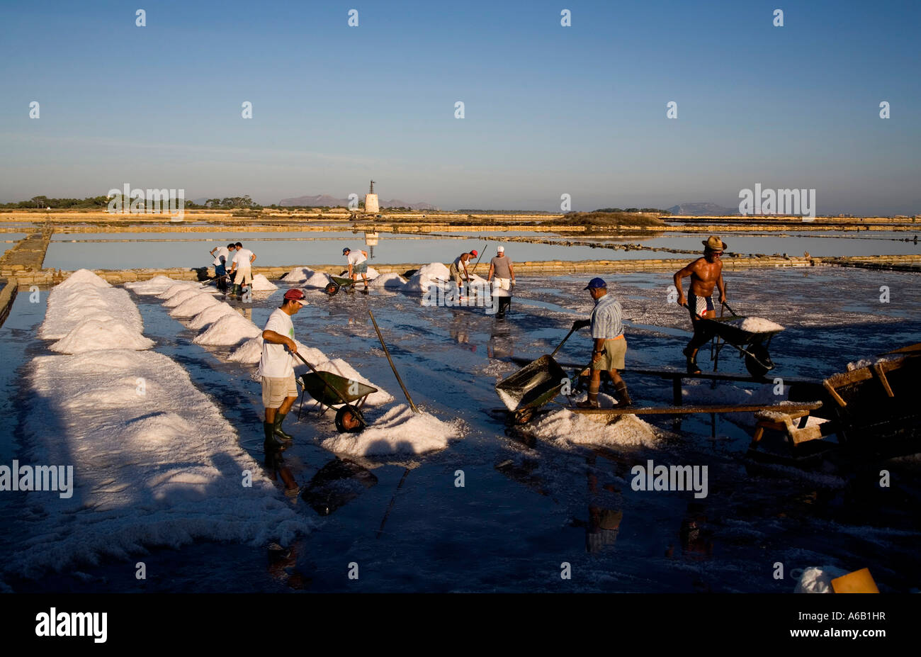 Salt mine Mozia Trapani Sicily Italy Stock Photo - Alamy
