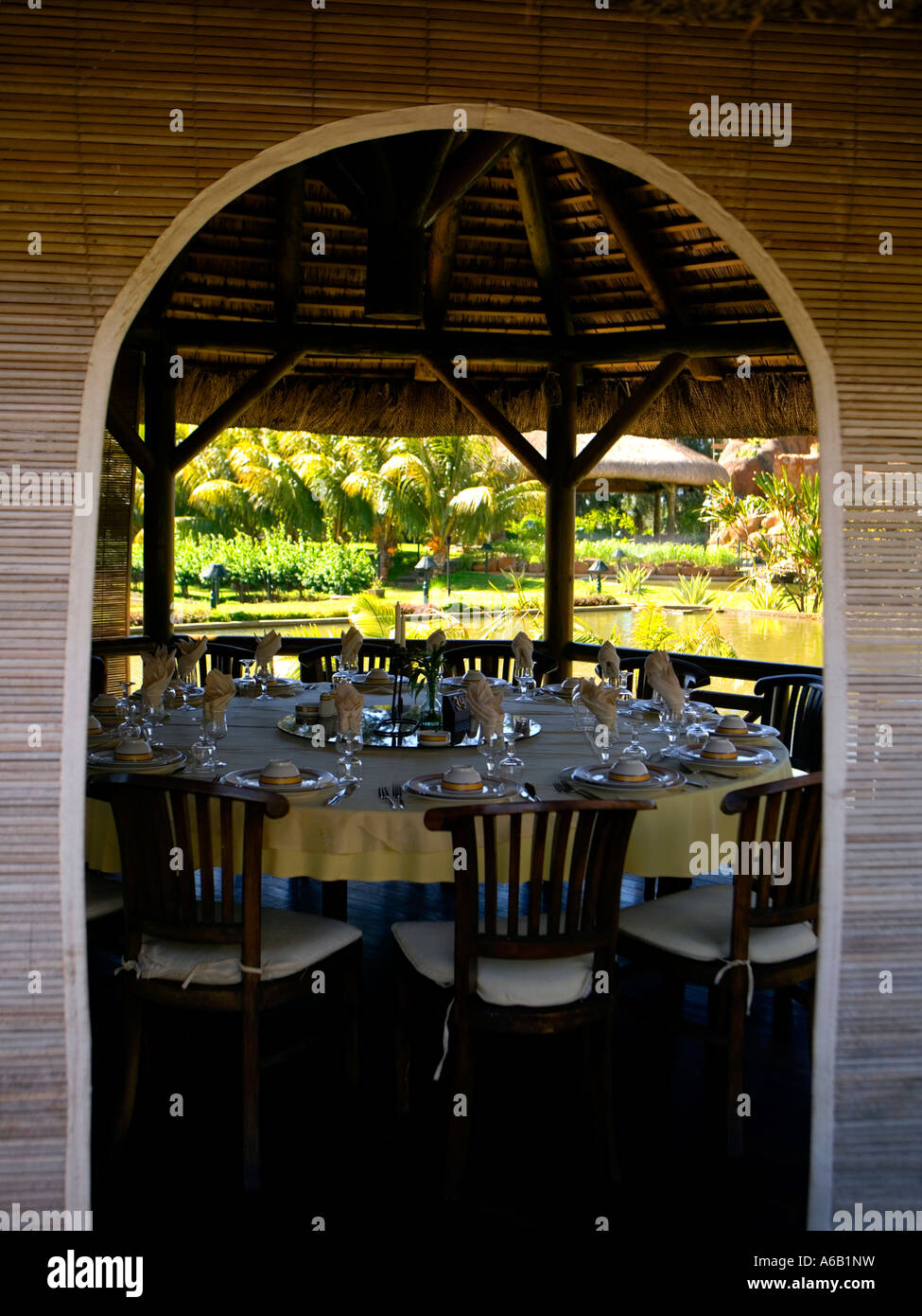 "Domaine Anna" private dining hut on small lake - "Mauritius Stock ...