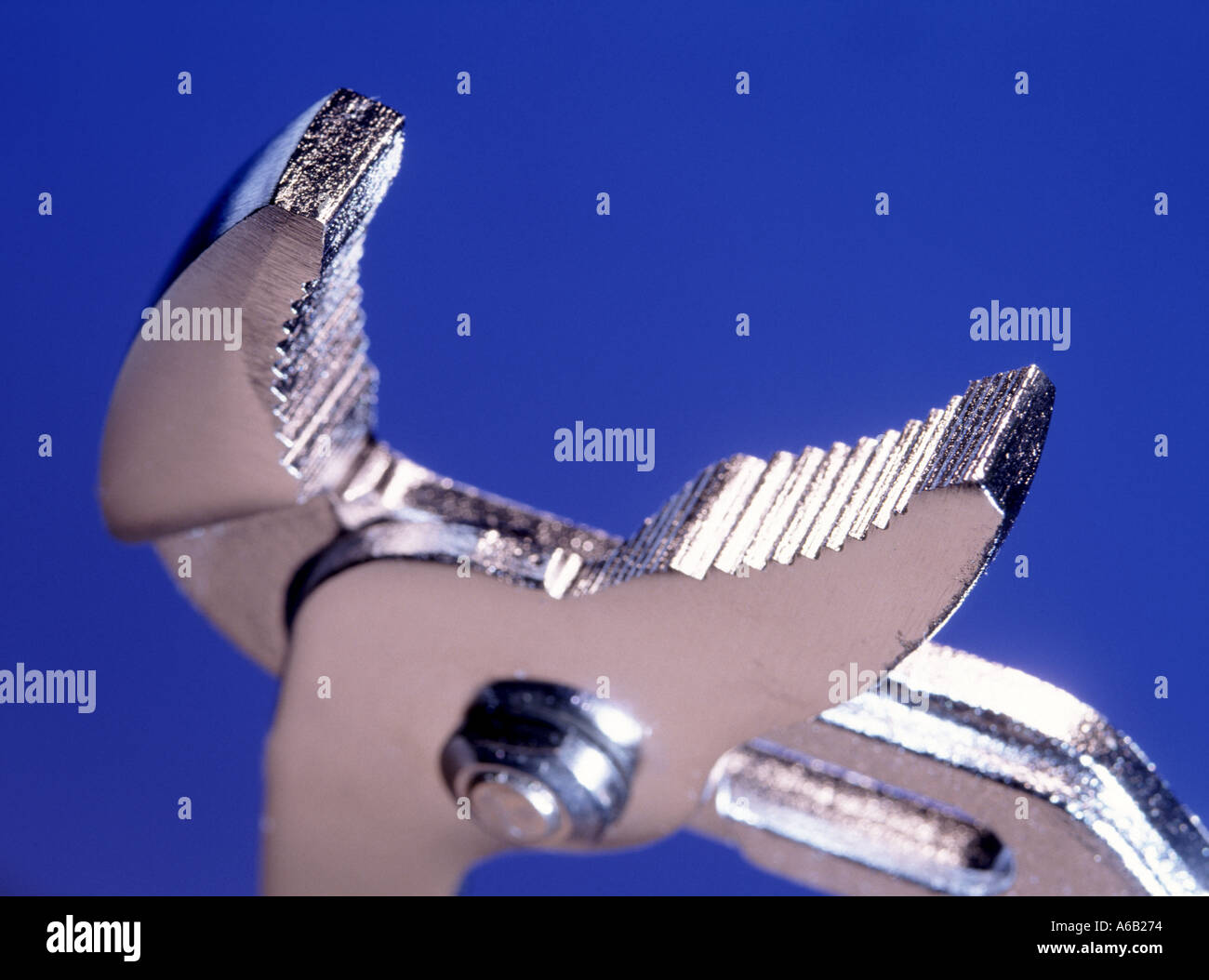 Chrome adjustable pipe grip wrench tool as a possible concept object ...