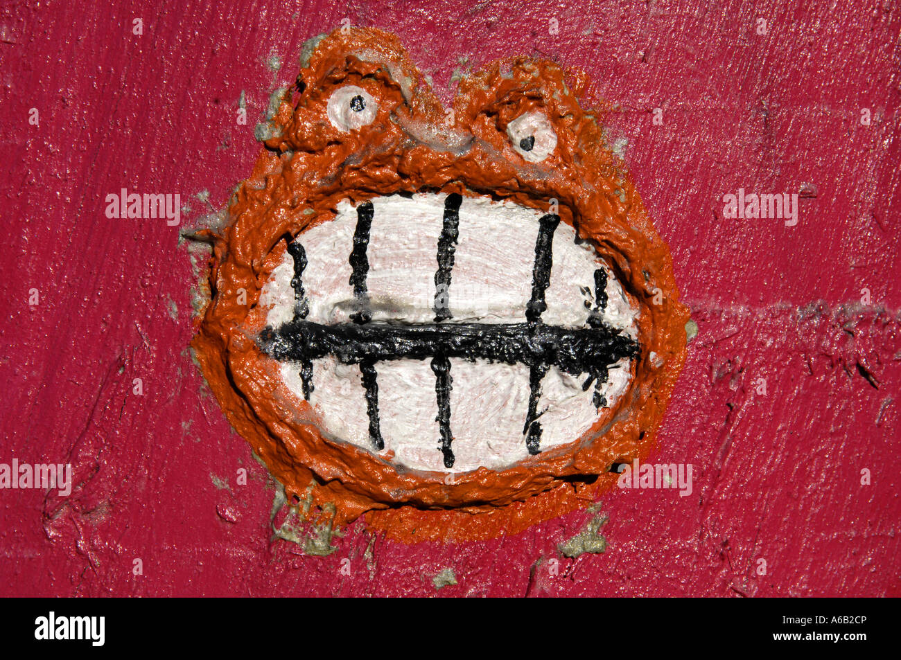 red face art arty teeth scary mad crazy zany odd bizarre monster ...