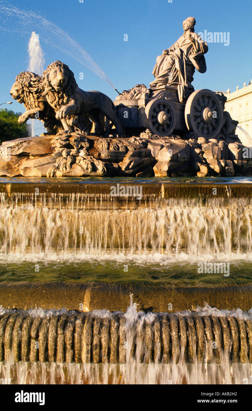 Europe Spain Madrid Cibeles Fountain Located at the Junction of Paseo ...