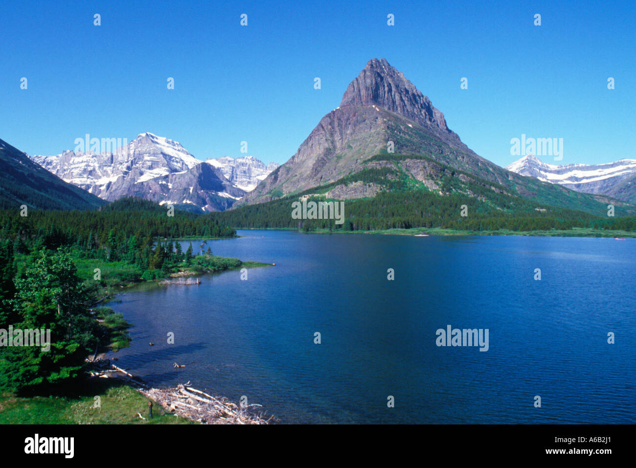 Montana Glacier National Park Mount Grinnell Swiftcurrent Lake ...