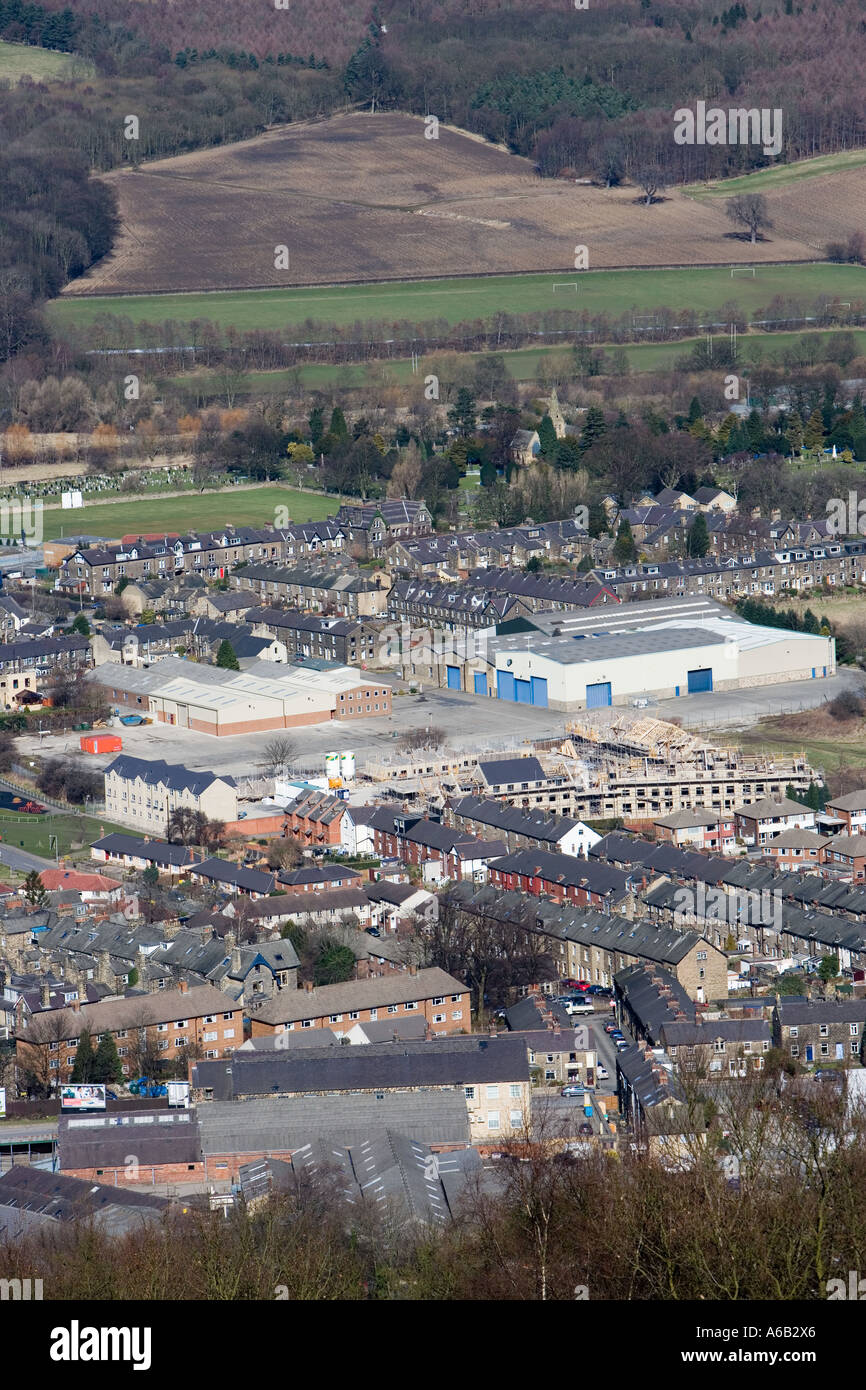Cityscape rural landscape homes dense Stock Photo - Alamy