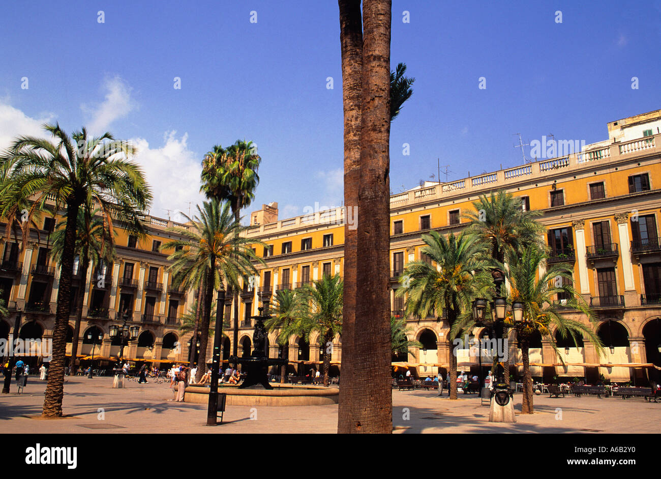 Spain Catalunya Barcelona Placa Real Stock Photo - Alamy