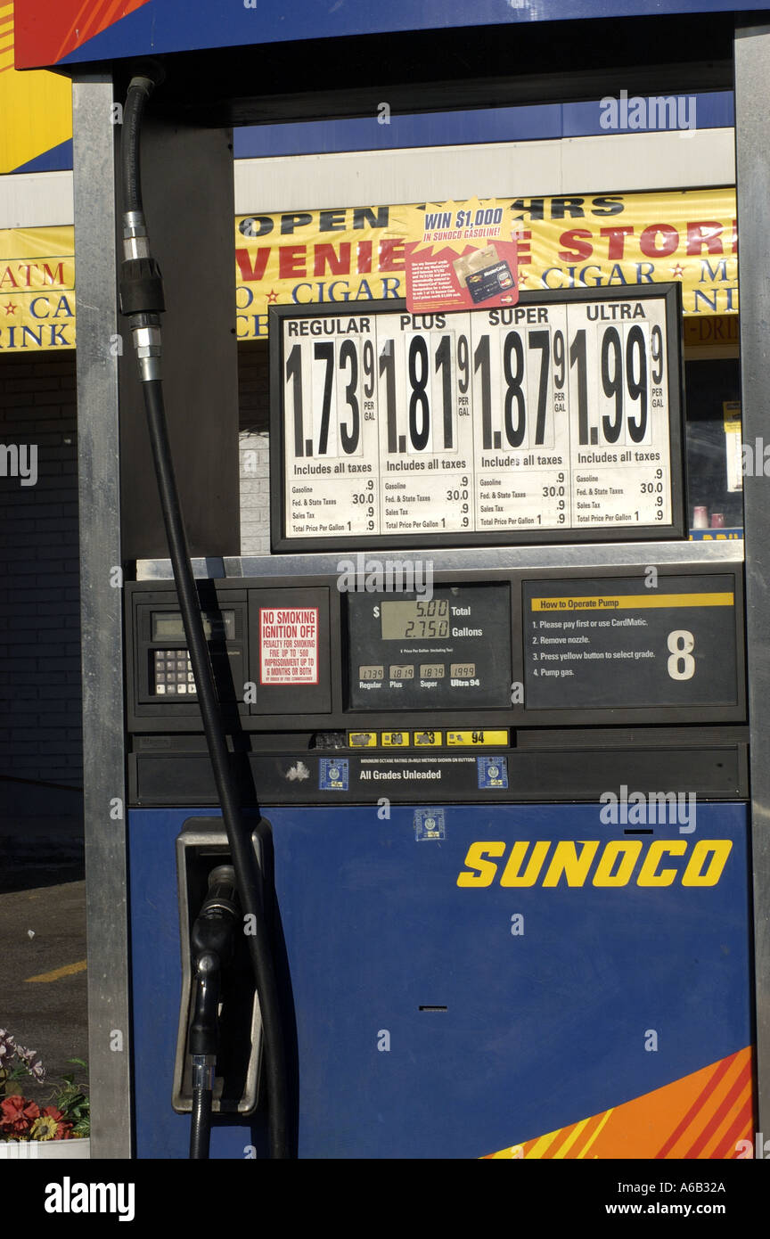 Blue Sunoco gas pump Stock Photo - Alamy