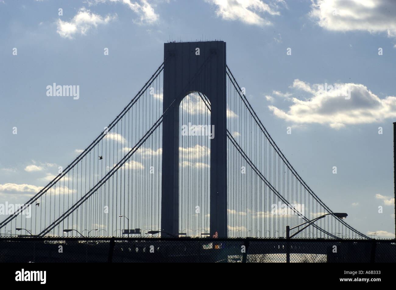 Verrazano Narrows Bridge NY arch suspension steel cable cables ropes ...