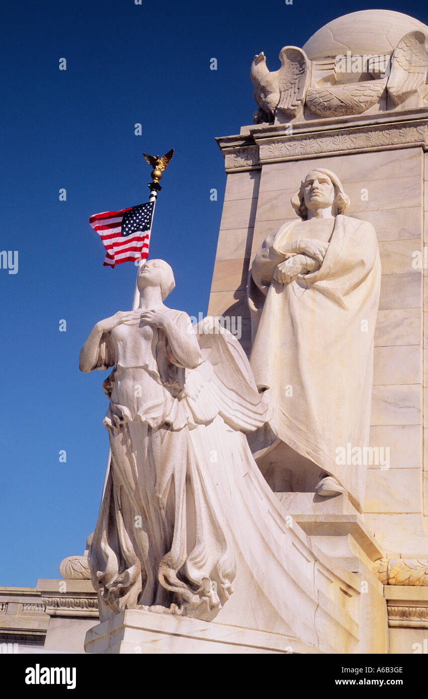 USA Washington DC Union Station Stone Statue of Christopher Columbus ...