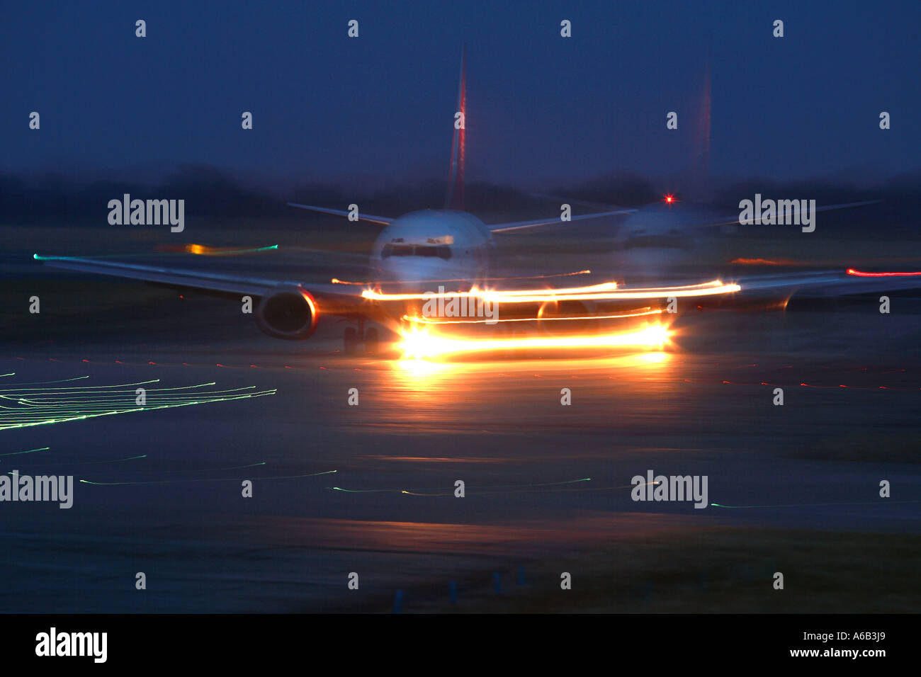 Airplane Lights At Night