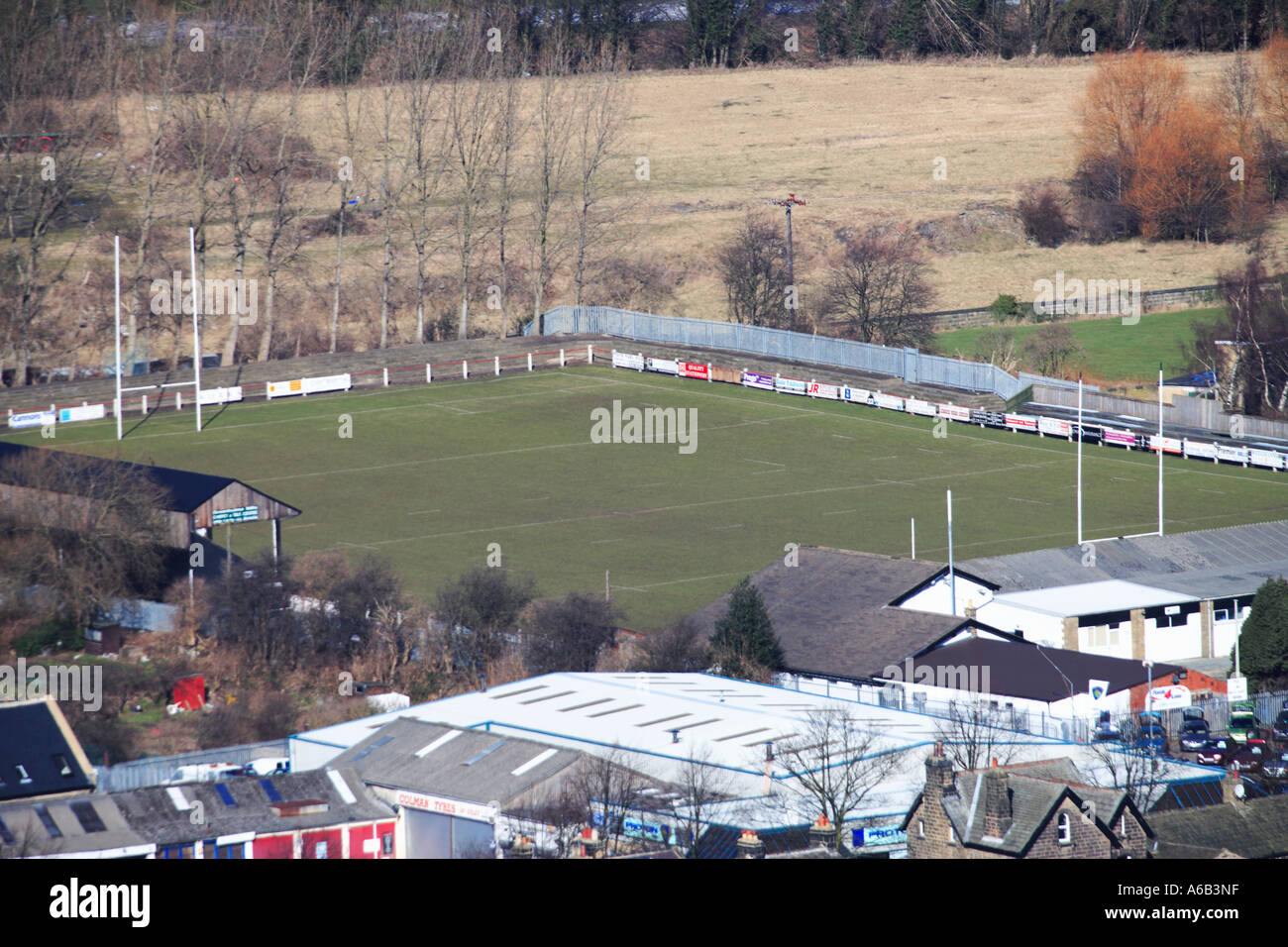 Cityscape rural landscape homes dense otley rugby club ground Stock ...