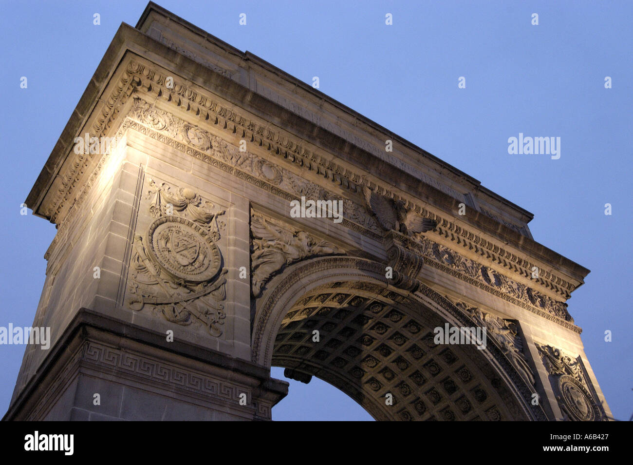 NY Washington Square Park arch triumphal cityscape downtown Fifth ...