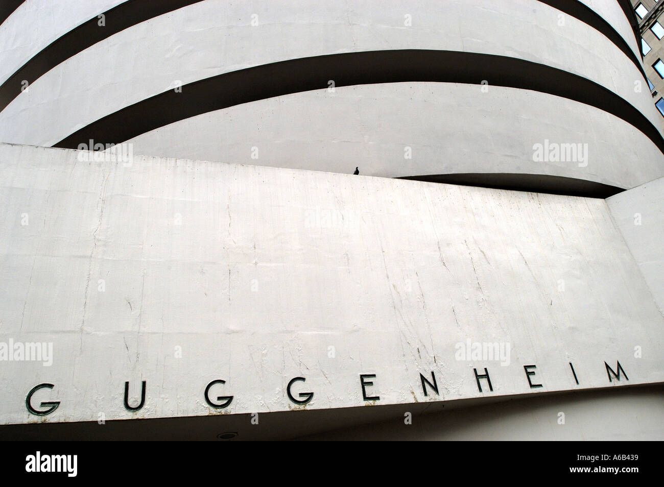 Guggenheim museum name sign on building entrance new york Stock Photo ...