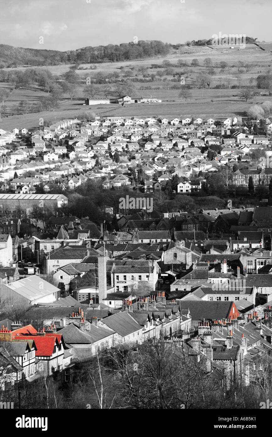 Cityscape rural landscape homes dense Stock Photo - Alamy