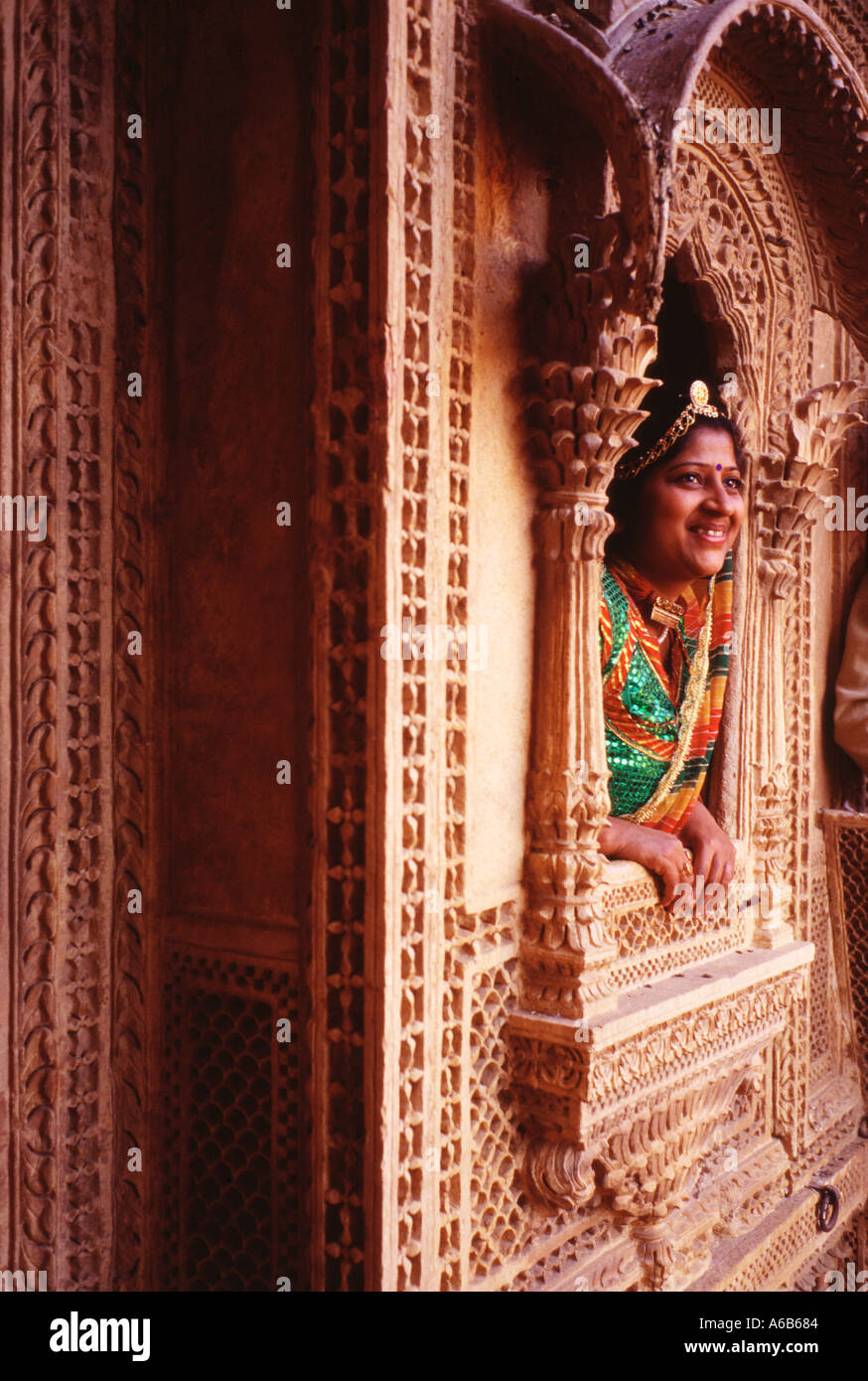 India Jaisalmer scene in the Patwon ki haveli Stock Photo - Alamy