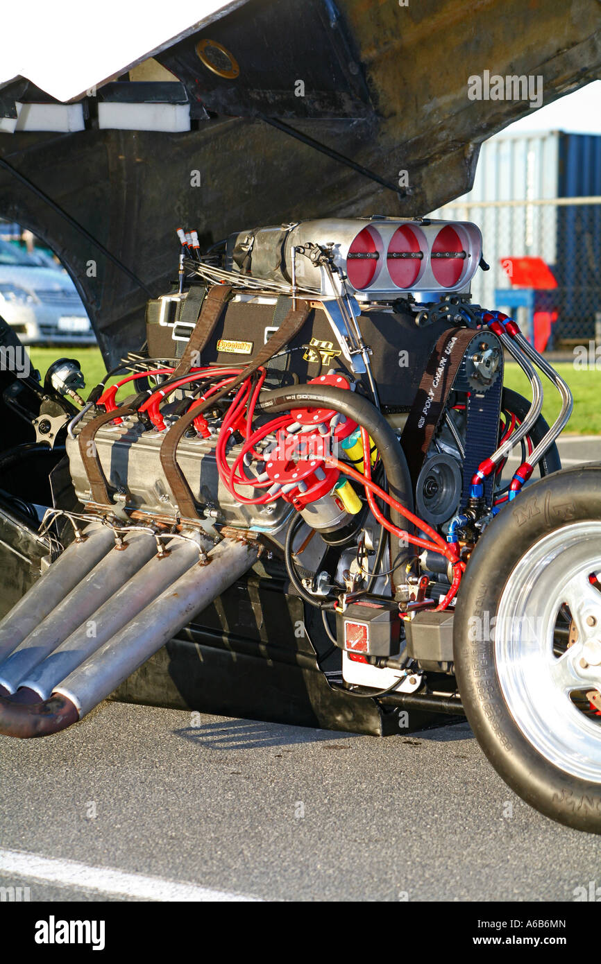 Massive V8 supercharged drag racing engine as seen in an Australian ...