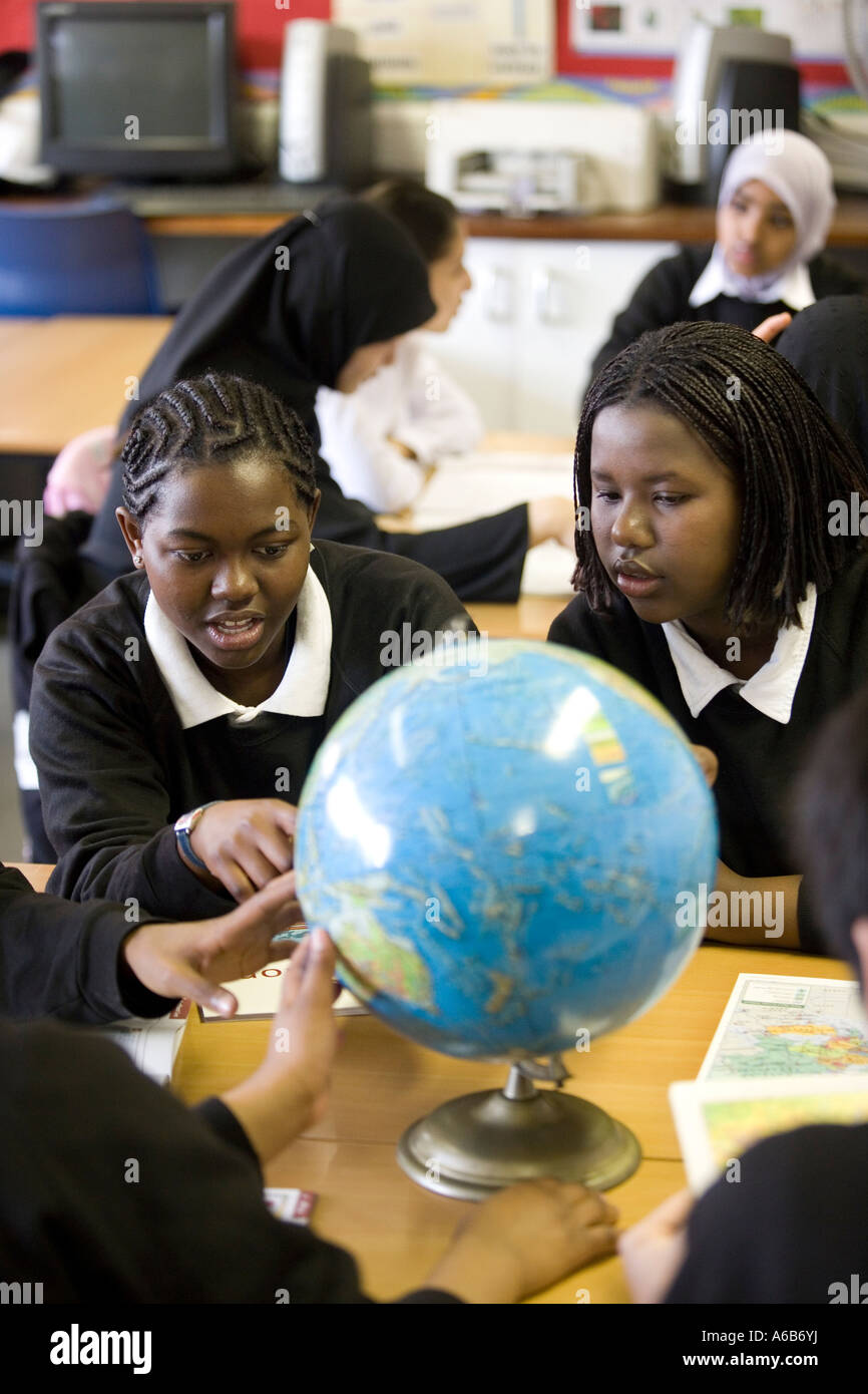 A multi ethnic class studying for their GCSE examinations in Coventry ...