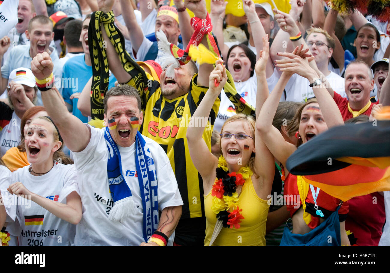 Football fans cheer Germany in their quarter final match against ...