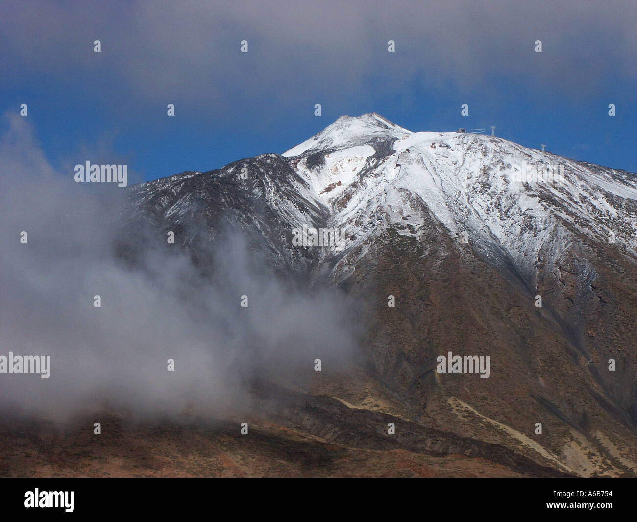 Mount Teide with snow Tenerife Stock Photo - Alamy