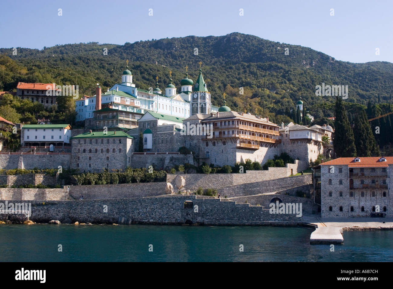 Mount Athos St Panteleimonos monastery Greece Halkidiki Europe Stock ...