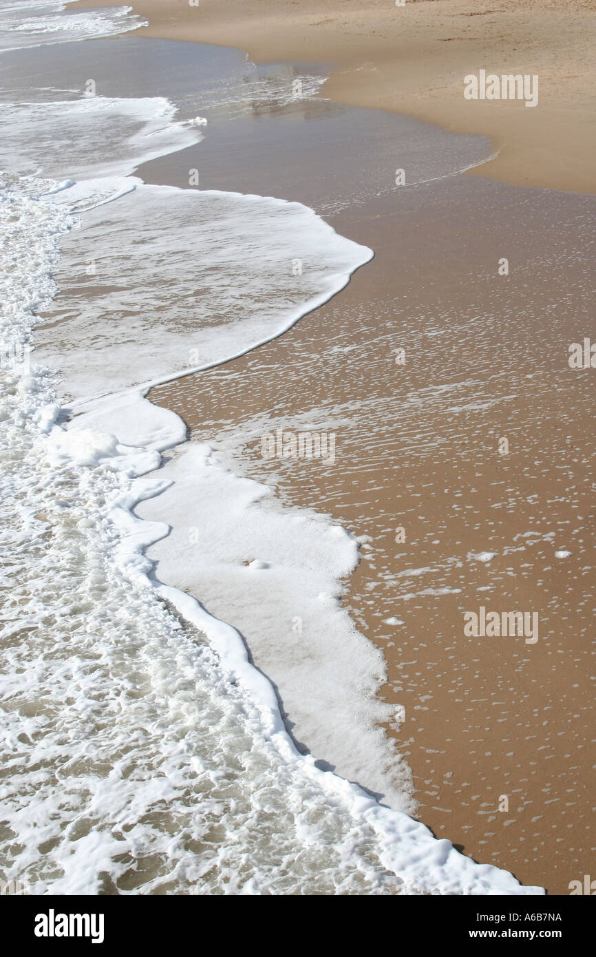 Incoming tide on a sandy beach, Bournemouth, Dorset, UK, Europe Stock ...