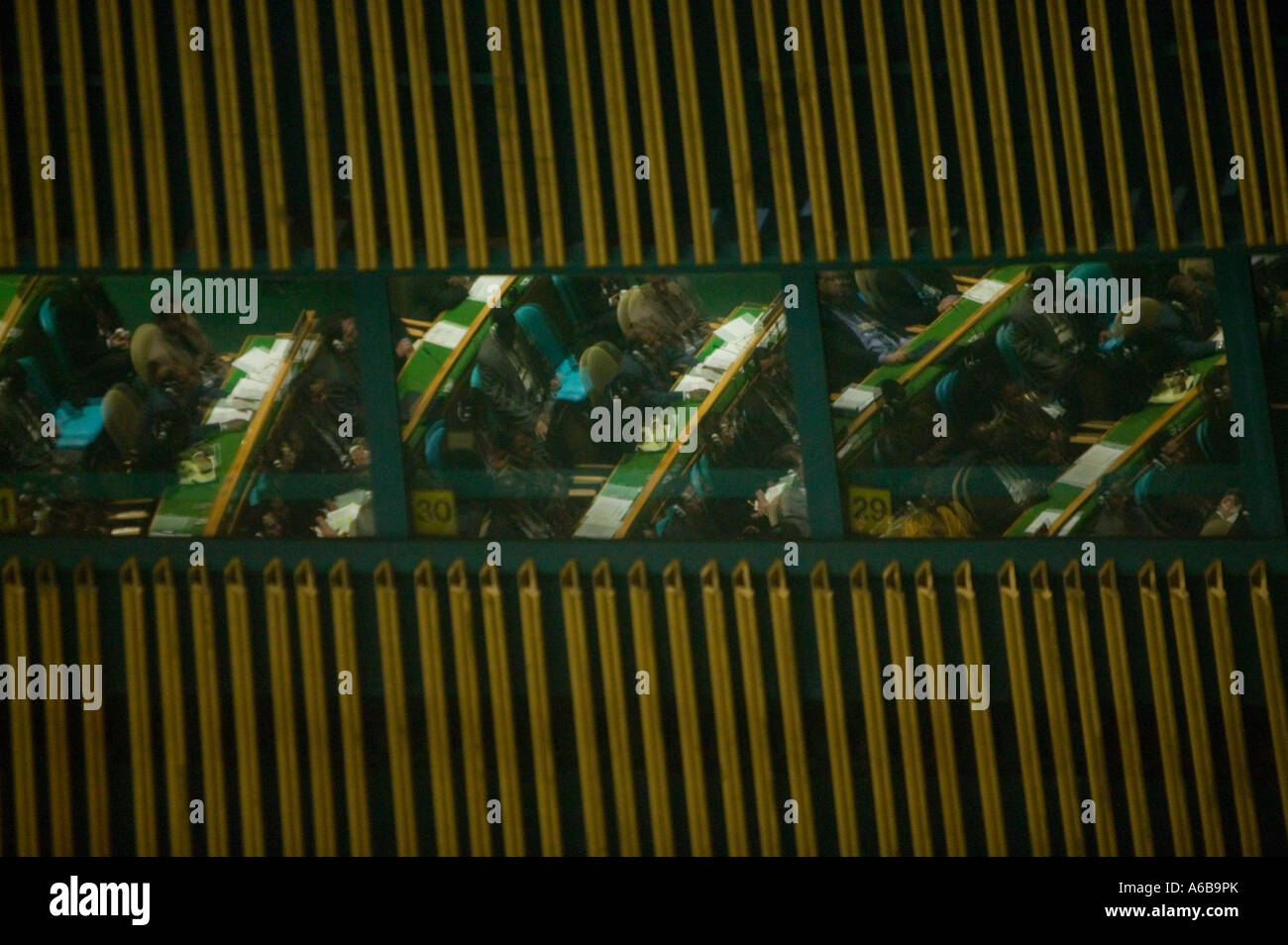 booths at the General Assembly Hall UN headquarters in New York USA Dec ...