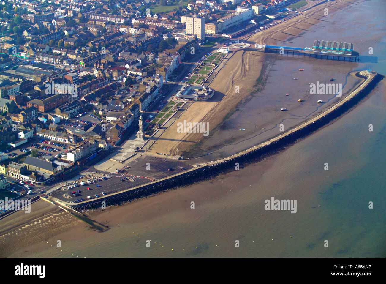 Aerial view of herne bay pavilion pier and harbour arm herne bay kent ...