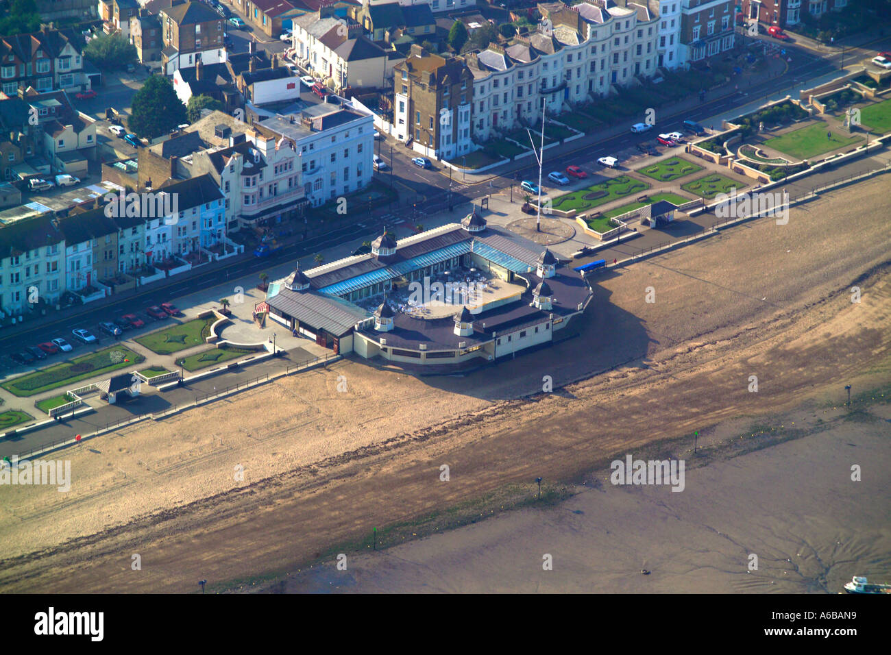 Aerial view of herne bay pavilion herne bay kent Stock Photo - Alamy