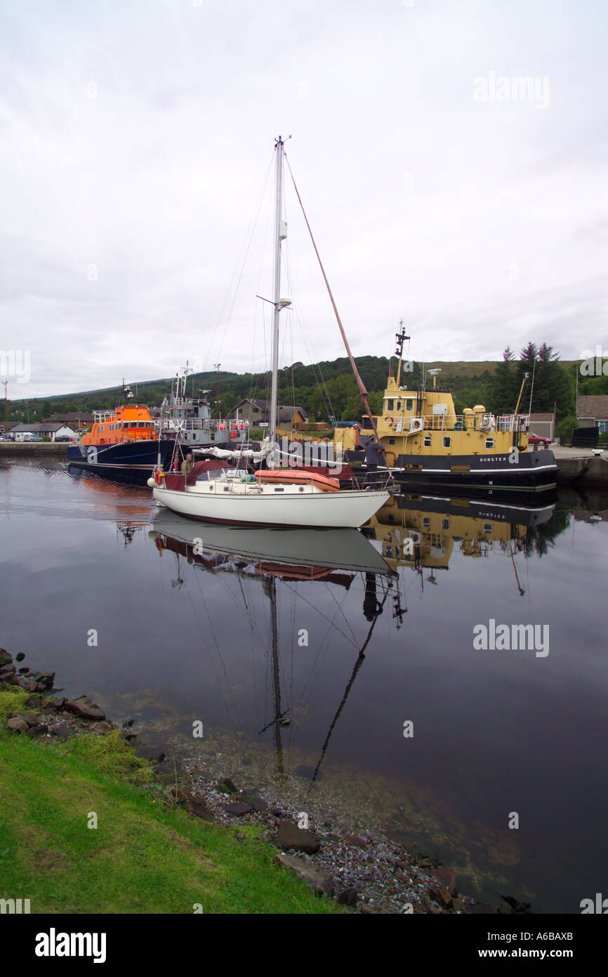 Caledonian canal Corpach station corpach basin canal lock Stock Photo ...