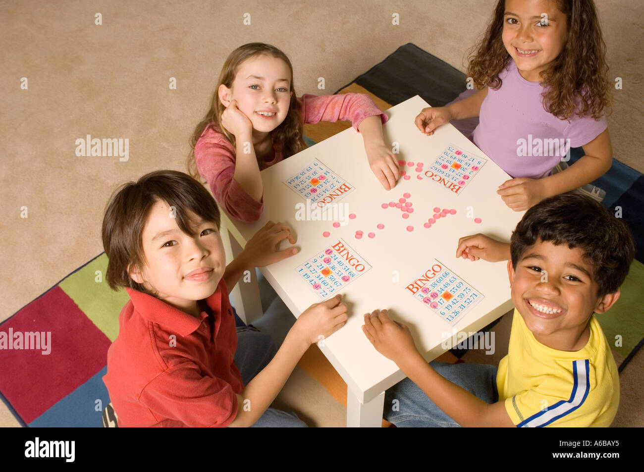Portrait of kids playing games Stock Photo - Alamy