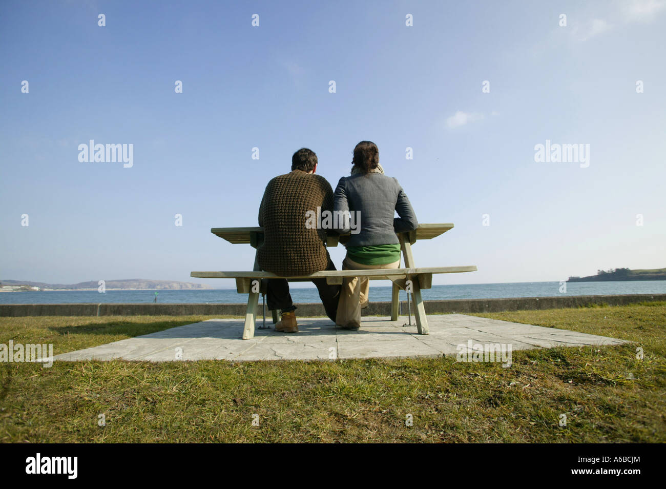 couple reflecting at the sea Stock Photo - Alamy
