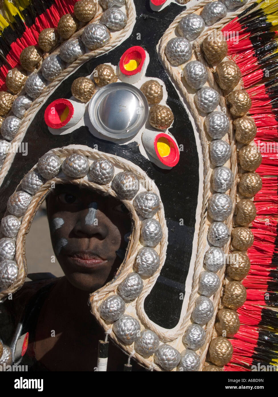 Headdress made of golf balls Ati Atihan Festival Kalibo Philippines ...