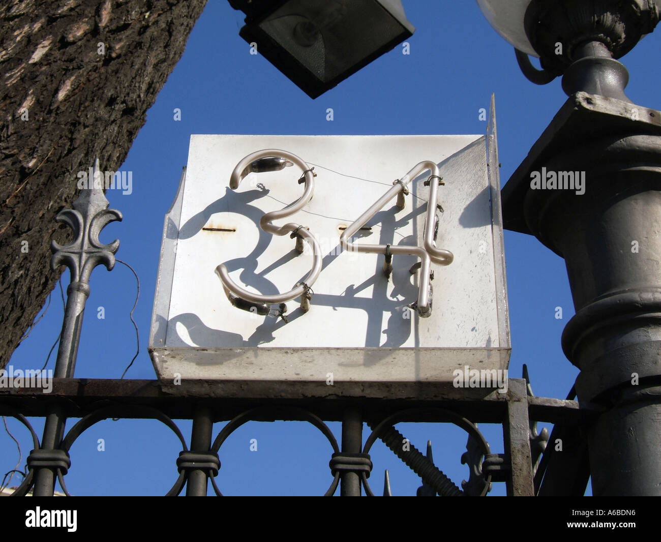 neon number 34 Stock Photo - Alamy