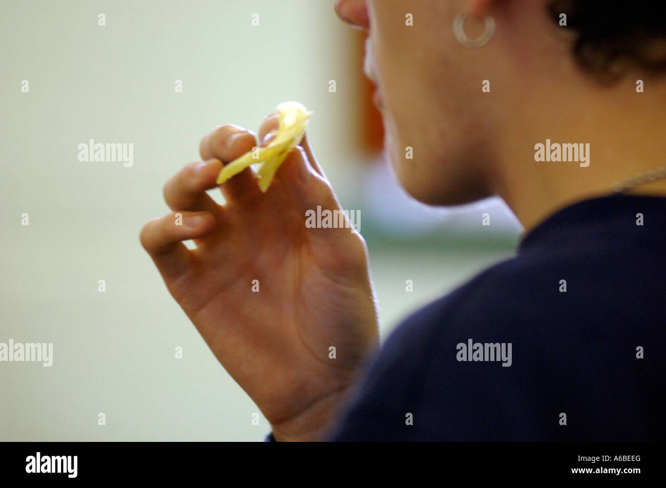 British student eating fast food London UK Stock Photo - Alamy