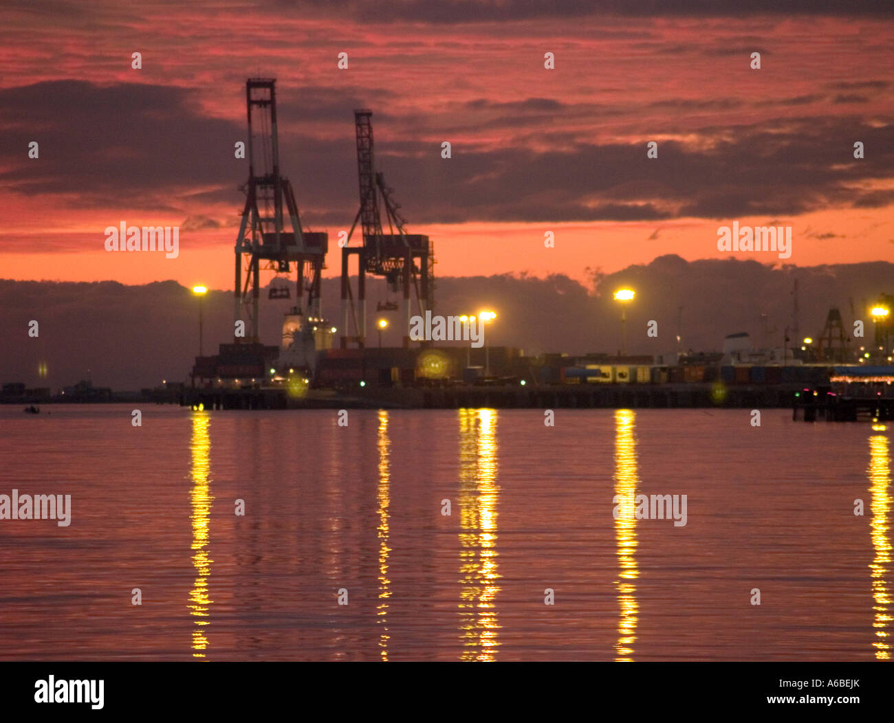 spectacular sunset in the Manila harbor Philippines Stock Photo - Alamy