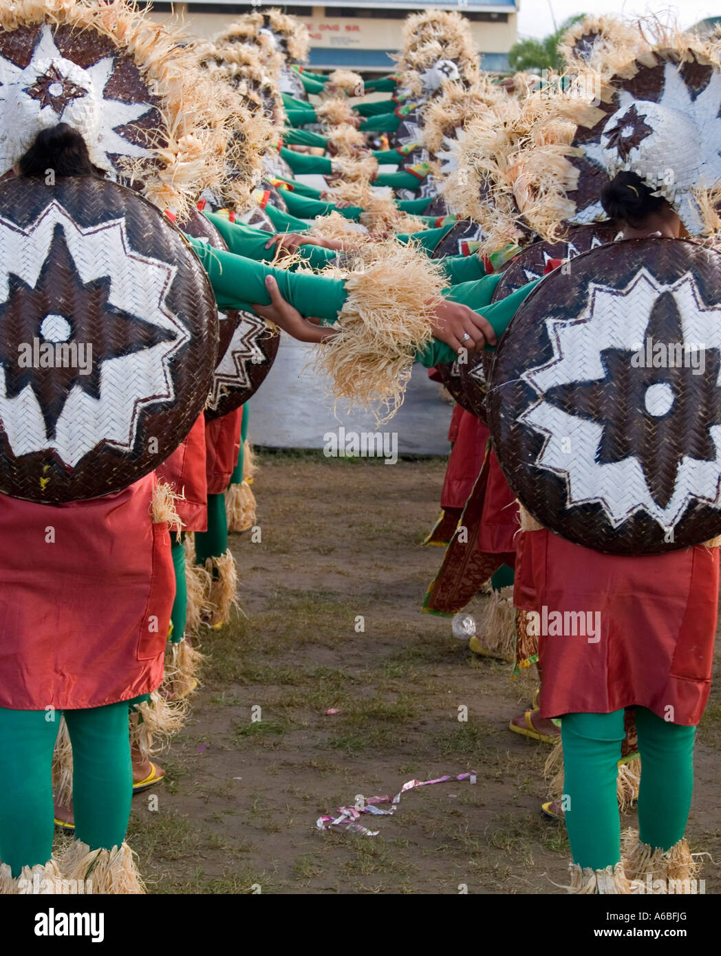 arms linked dancers performing at the Sinulog Festival Cebu Philippines ...