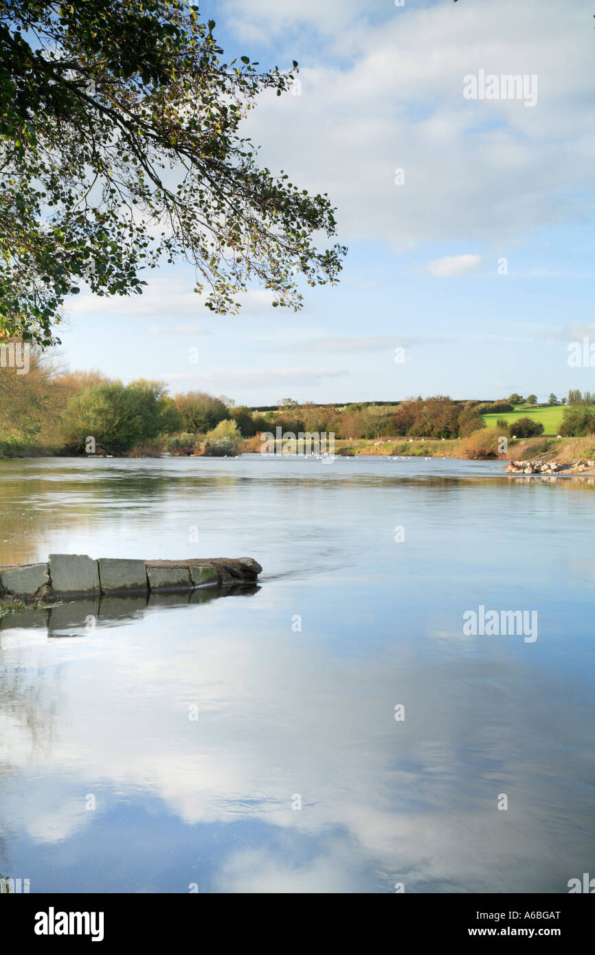 River Wye and Wye Valley in to the north of Ross on Wye on a bright and ...