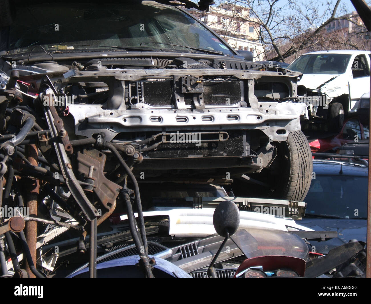 cars in scrap yard Stock Photo - Alamy