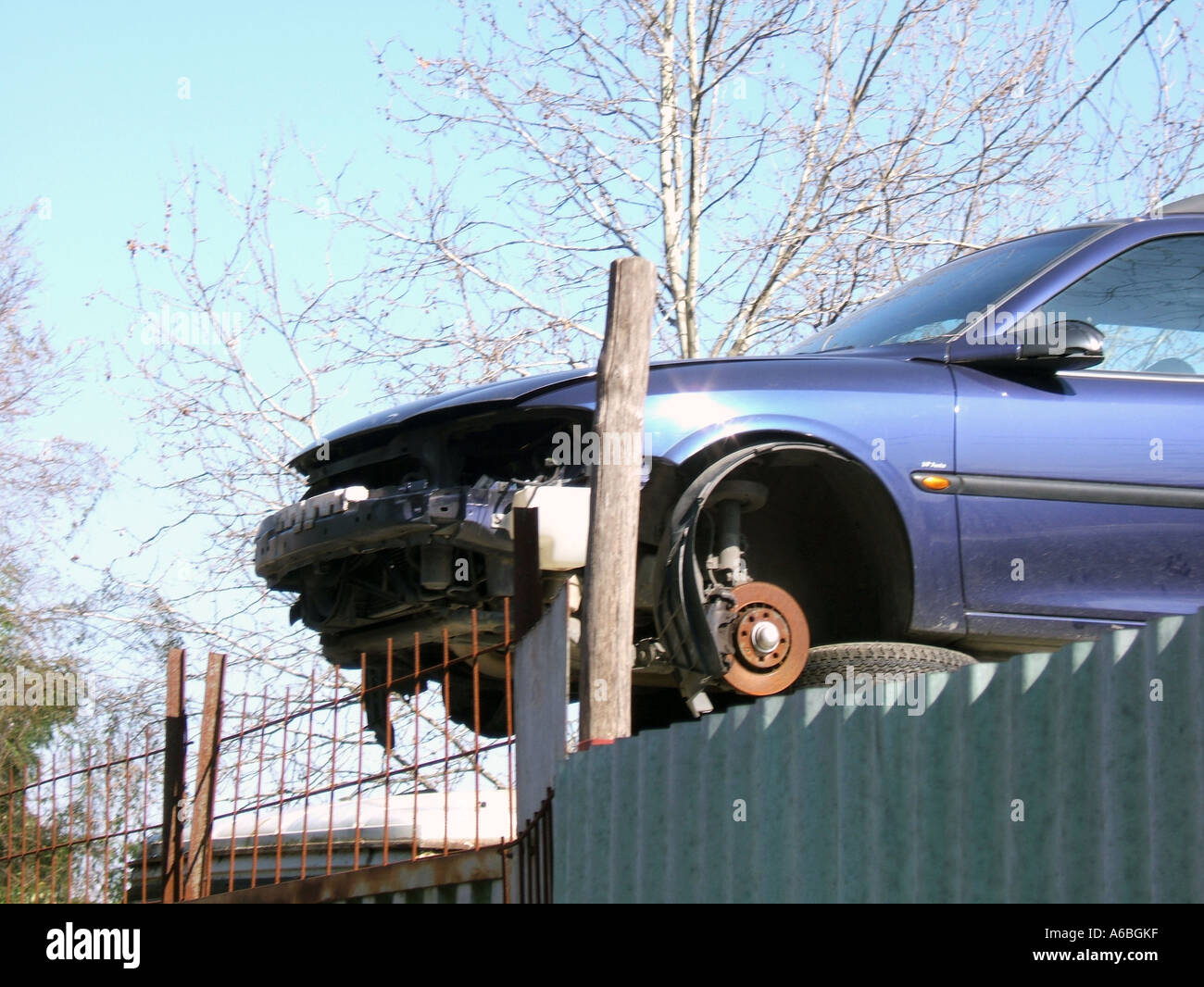 car in scrap yard Stock Photo - Alamy