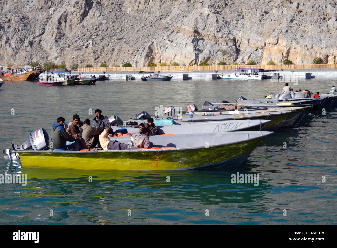 Oman Musandam Smugglers and their speedy boats in port of Khasab They ...