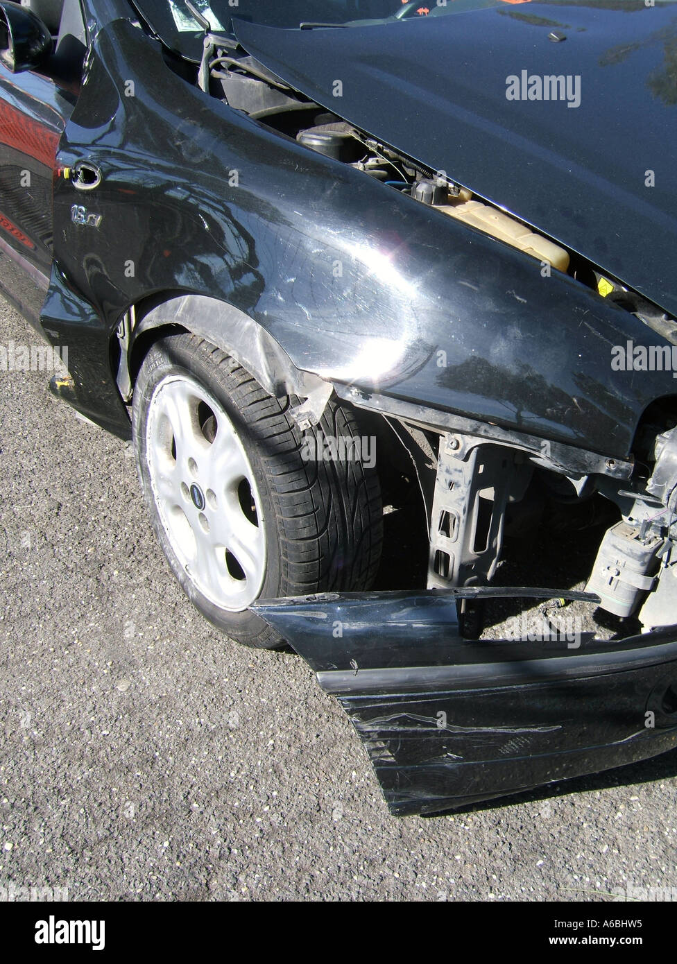 car involved in head on crash Stock Photo - Alamy