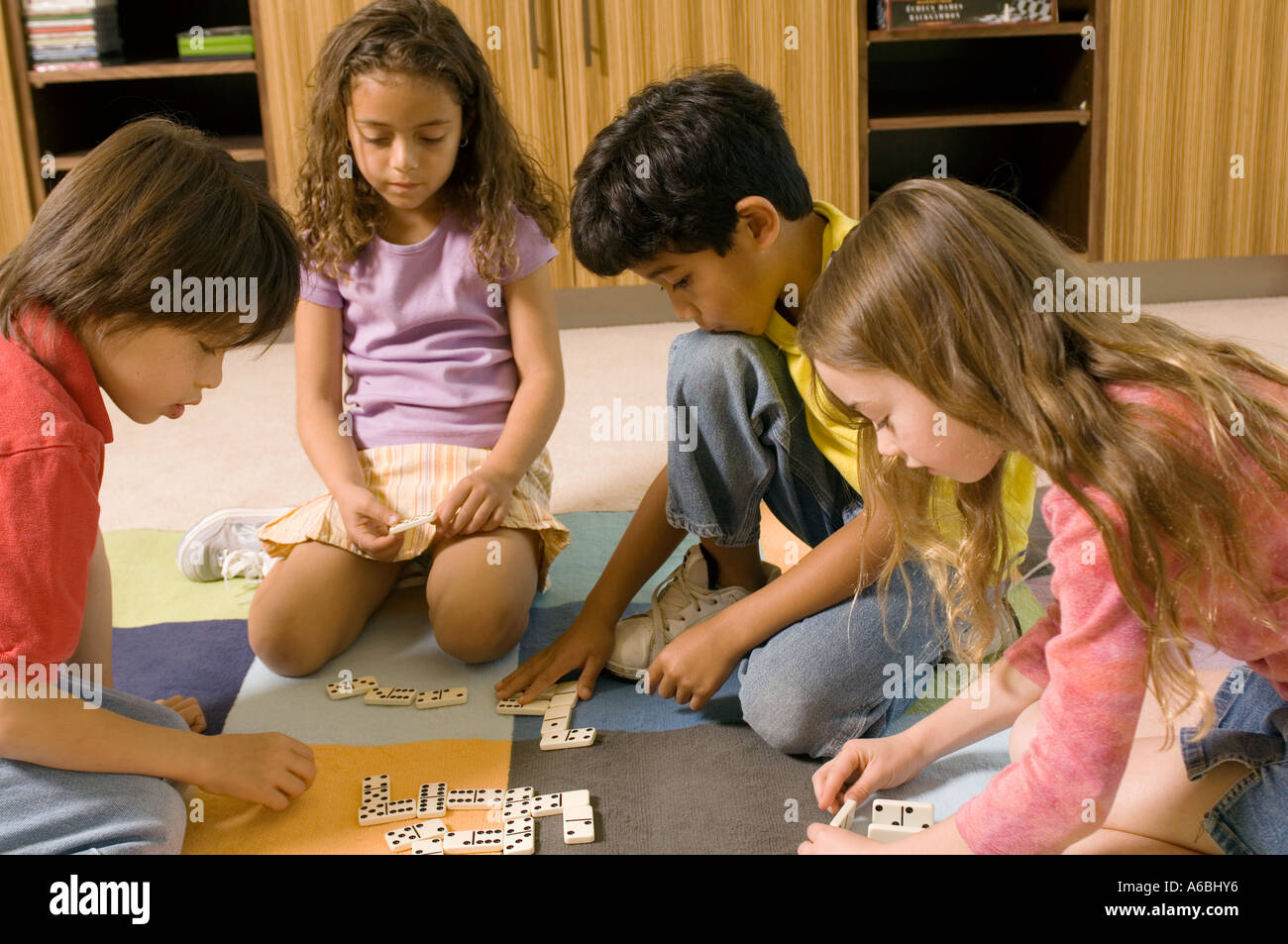 Portrait of kids playing games Stock Photo - Alamy