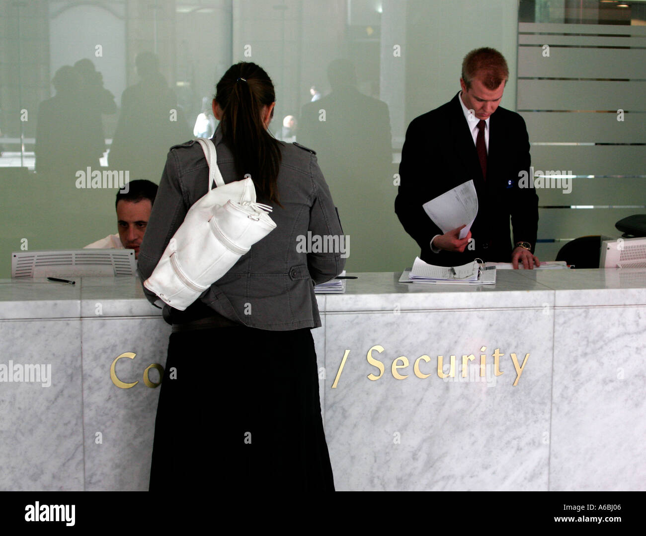 Security check at Bank headquarters Stock Photo - Alamy