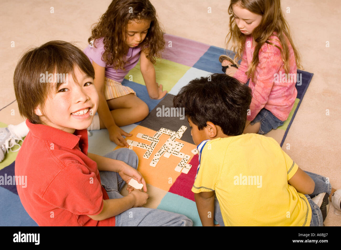 Portrait of kids playing games Stock Photo - Alamy