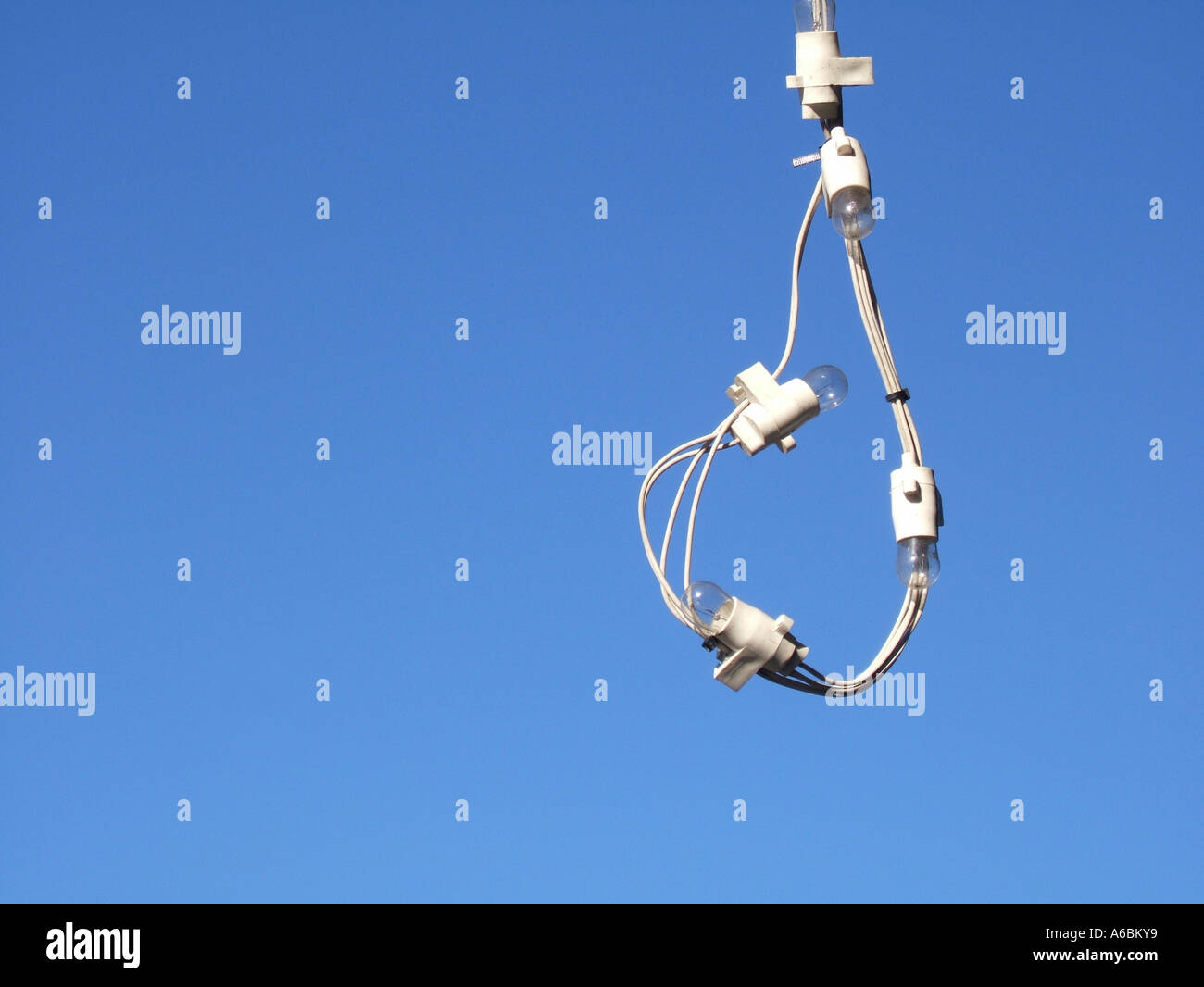 light bulbs on wire Stock Photo - Alamy