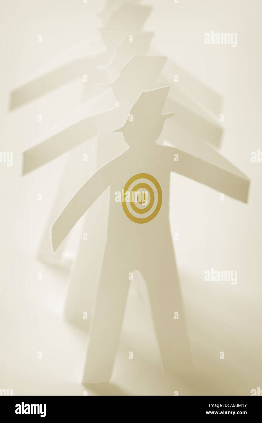 a line of paper men Stock Photo - Alamy