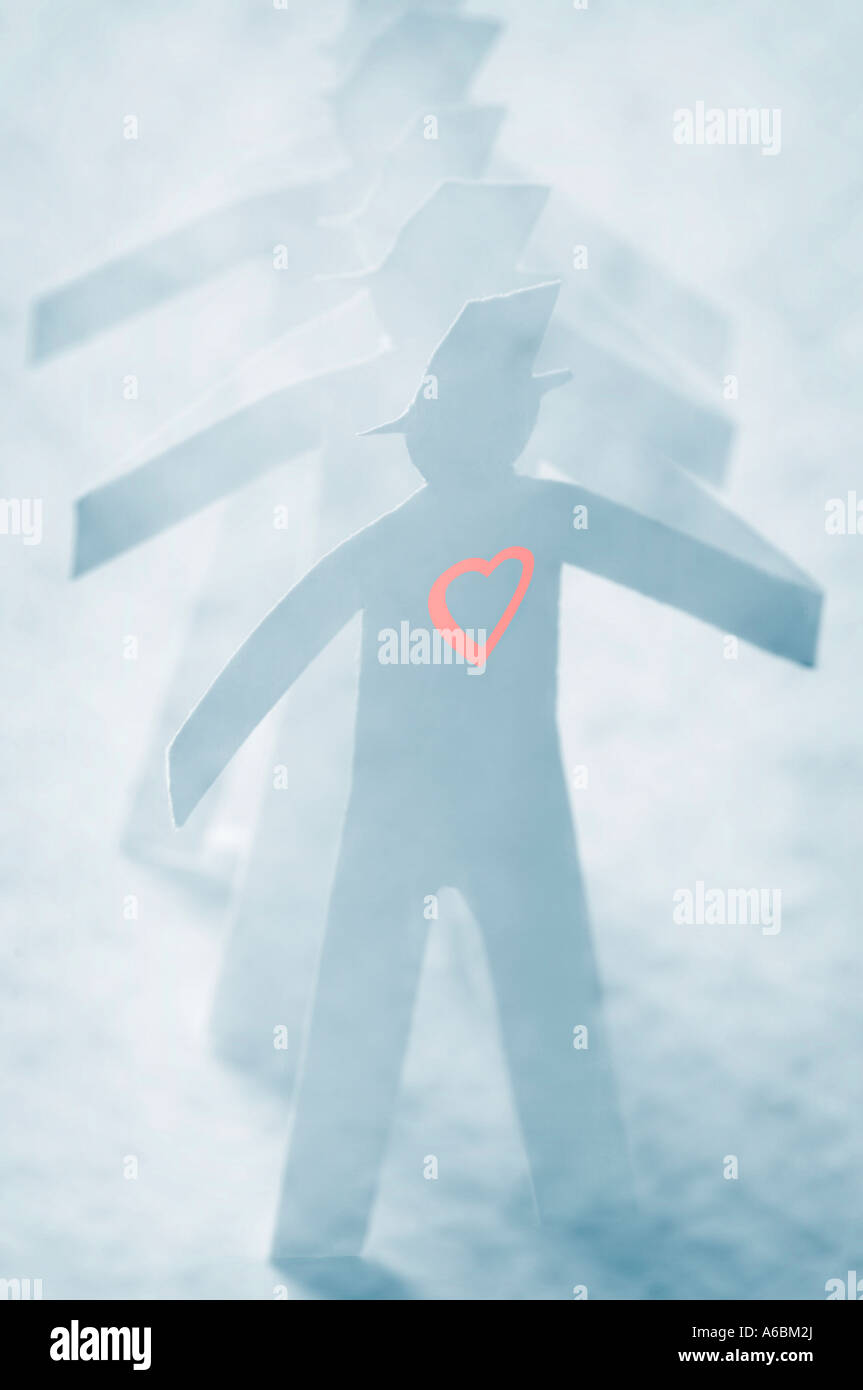 a line of paper men Stock Photo - Alamy