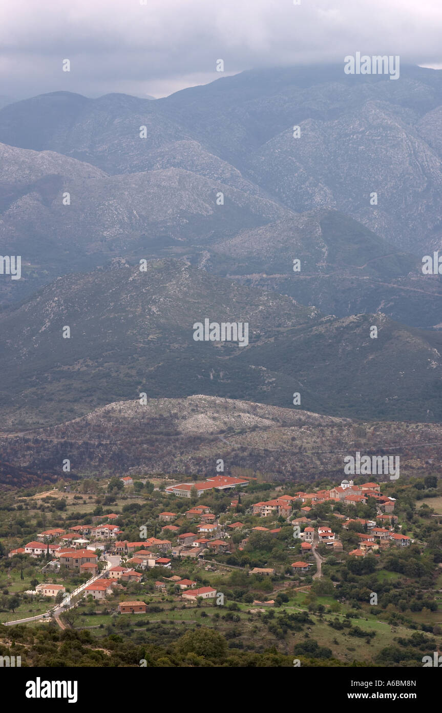 Elliniko village in Arcadia, Peloponnese Stock Photo - Alamy