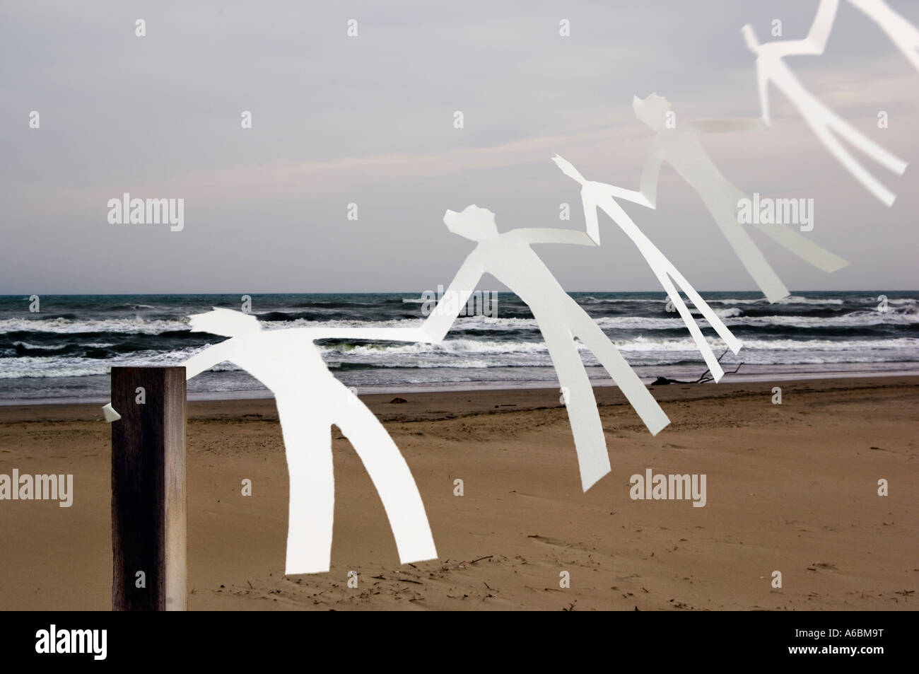 paper men flying in the wind Stock Photo - Alamy